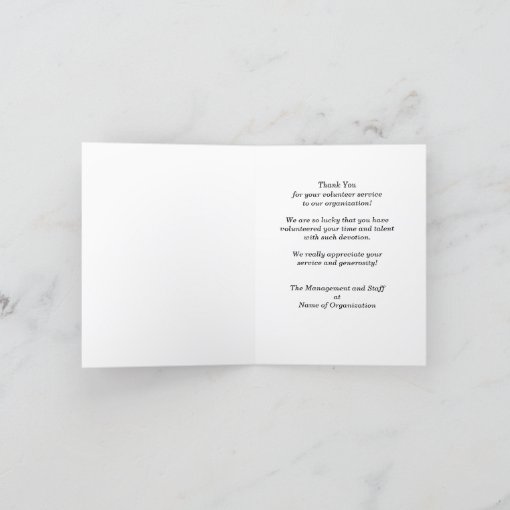 Thank You to Volunteers Note Card, White Flower | Zazzle