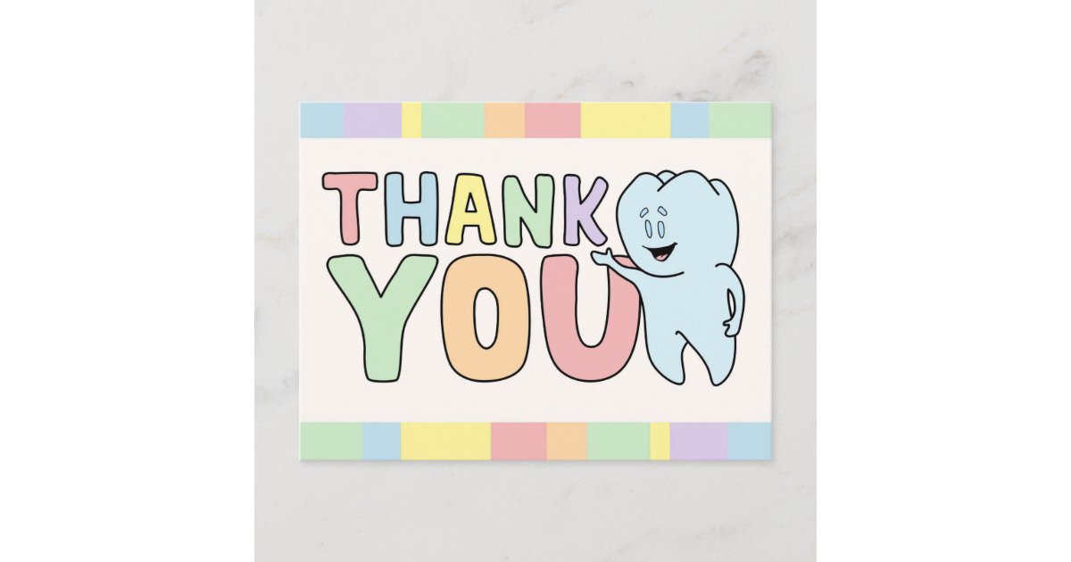 "Thank You" Tooth Card | Zazzle