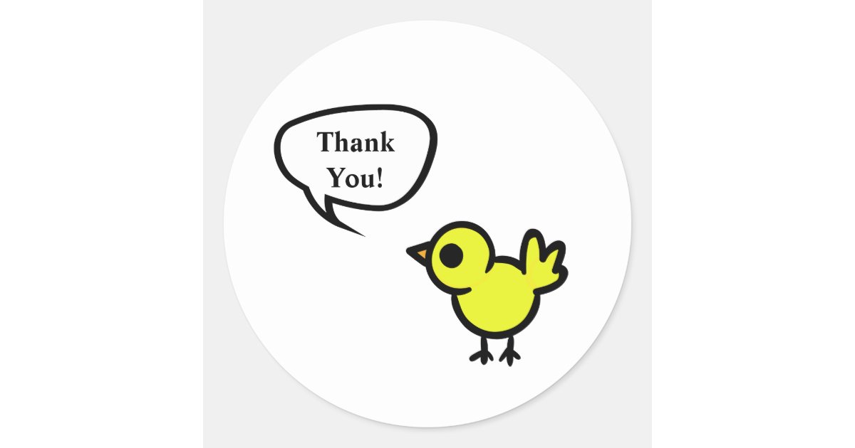 Thank You Tweet Bird Sticker | Zazzle