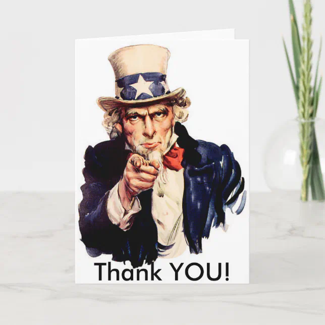 Thank You, Uncle Sam Style. Thank You Card | Zazzle
