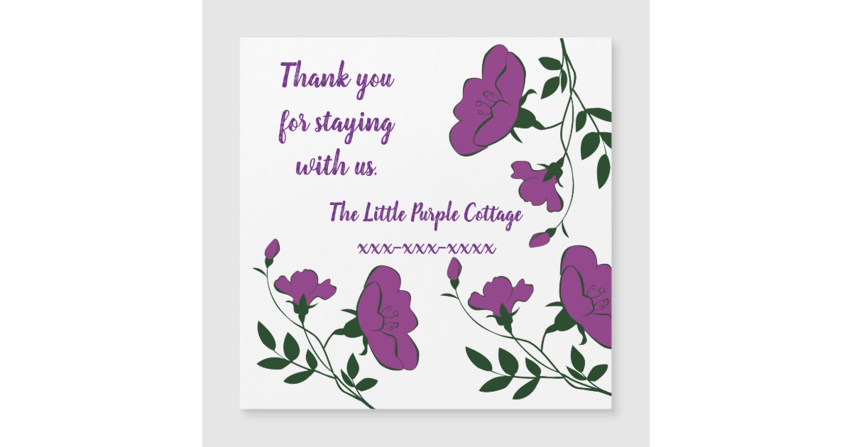 Thank You Vacation Rental Floral House Guest | Zazzle