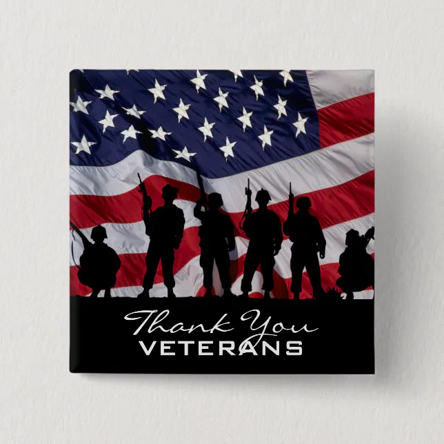 Thank You Veterans Button | Zazzle