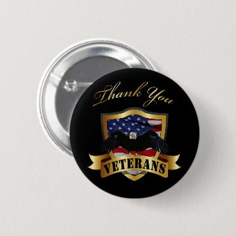 Thank You Veterans Button | Zazzle
