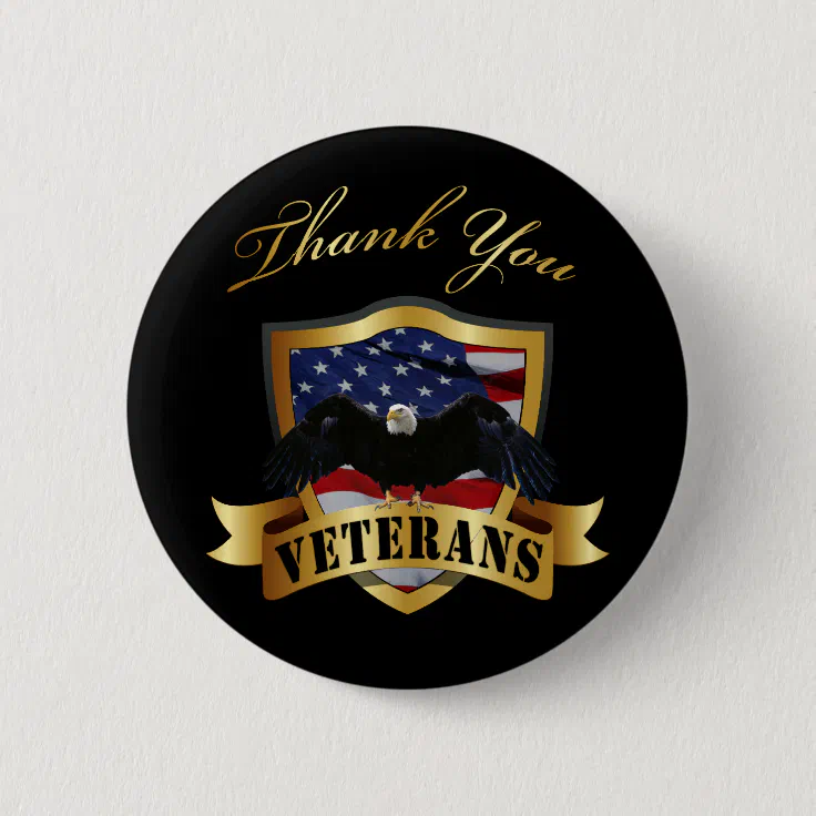Thank You Veterans Button | Zazzle