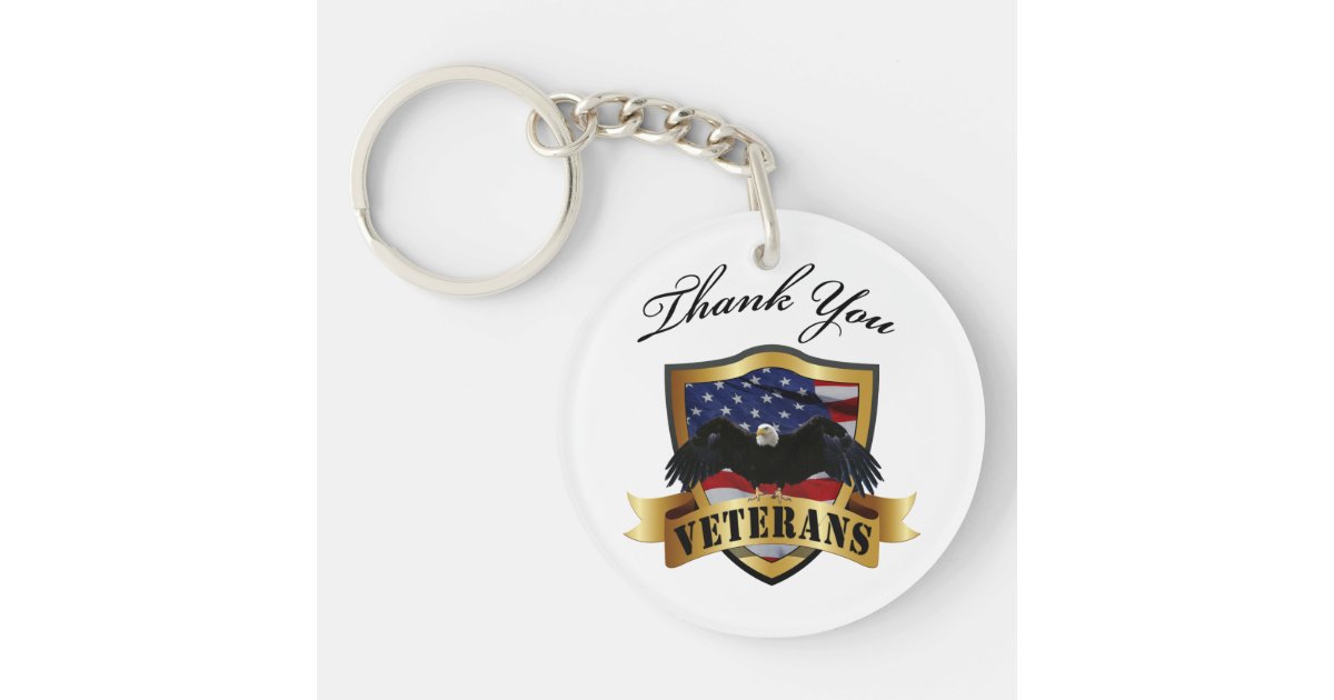 Thank You Veterans Keychain | Zazzle