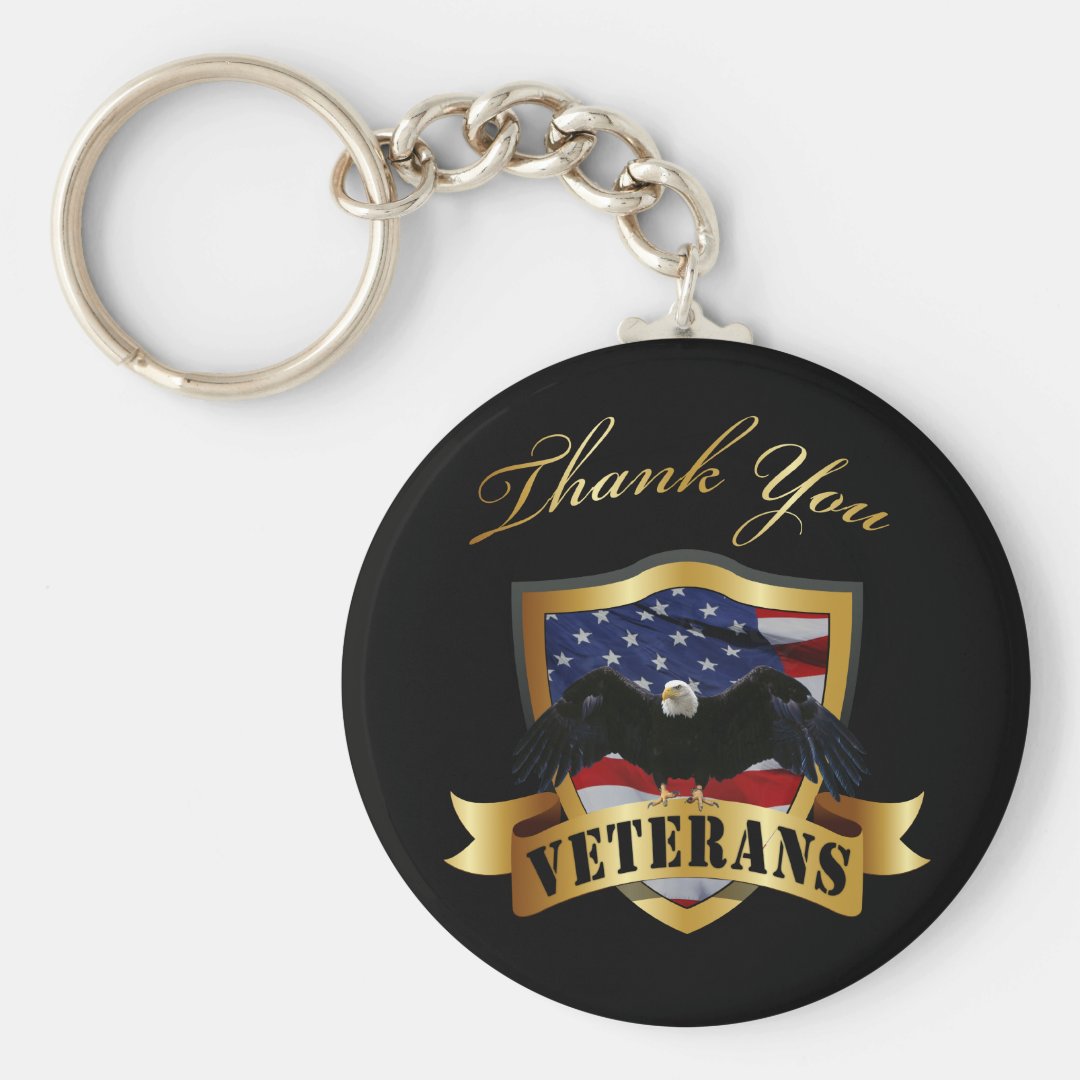 Thank You Veterans Keychain | Zazzle
