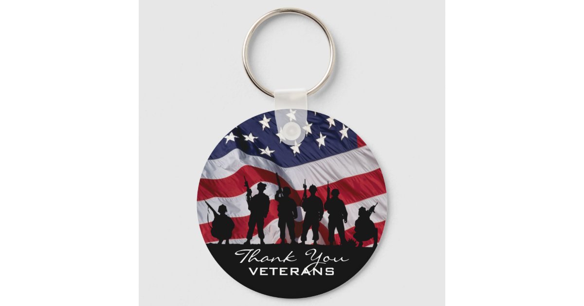 Thank You Veterans Keychain | Zazzle