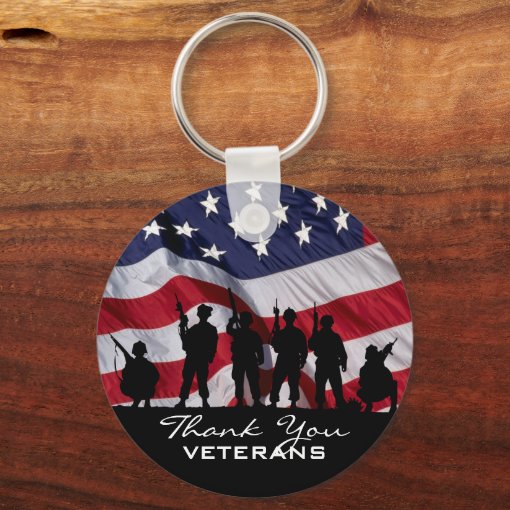 Thank You Veterans Keychain | Zazzle