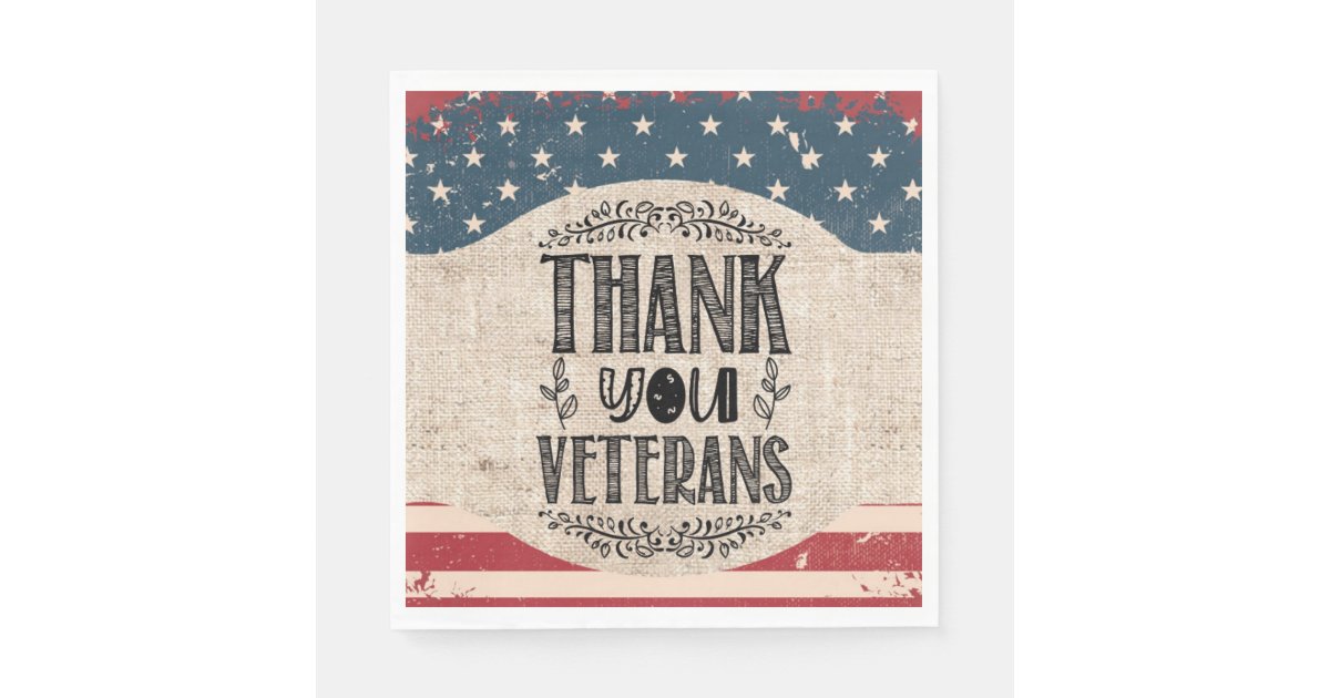 Thank You Veterans Paper Napkin | Zazzle