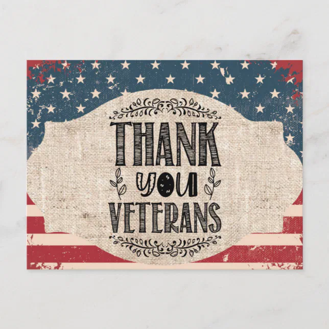 Thank You Veterans Postcard | Zazzle