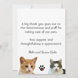Thank You Veterinarian with Greeting Card | Zazzle