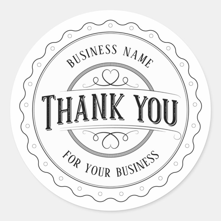 Thank You Vintage Personalized Sticker | Zazzle