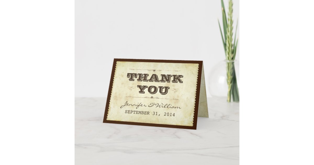 thank you vintage ticket cards | Zazzle