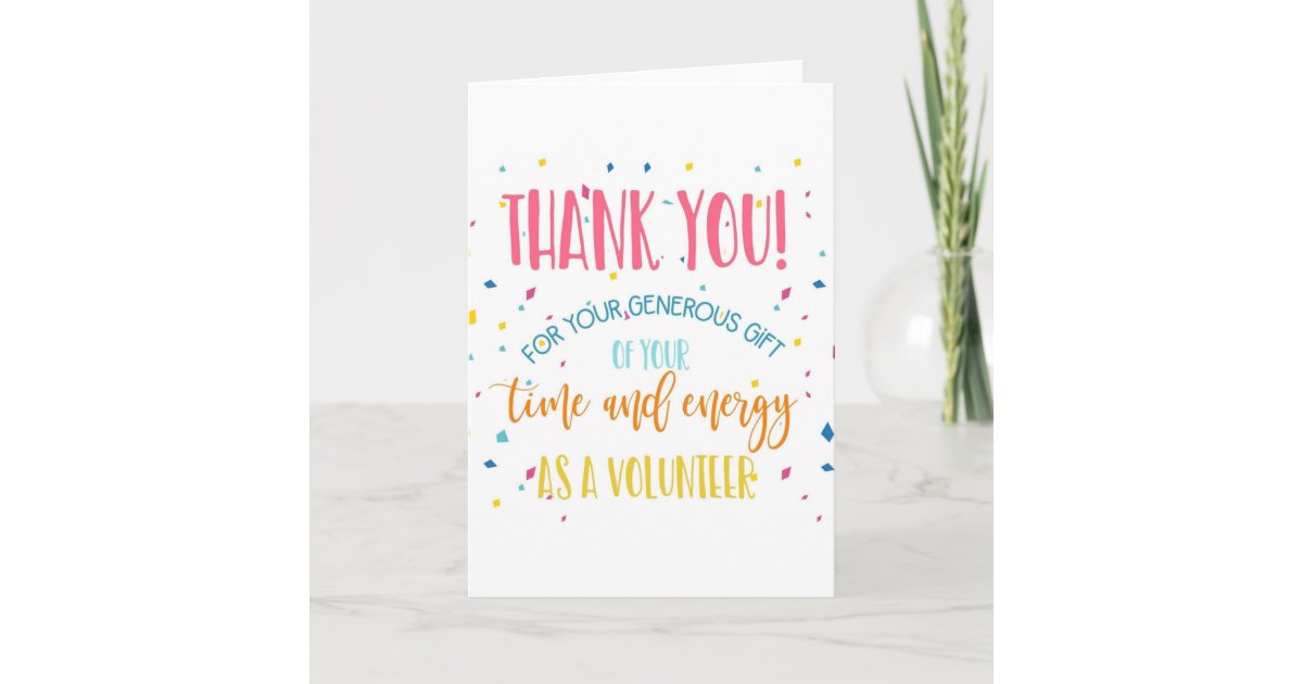 Thank you Volunteer Card | Zazzle