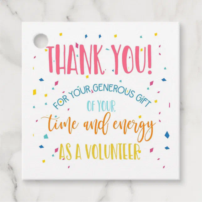 Thank you volunteer favor tags | Zazzle