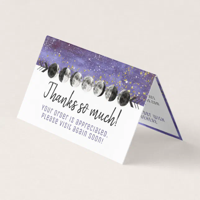 Thank You Watercolor Full Moon Lunar Cycle Card | Zazzle