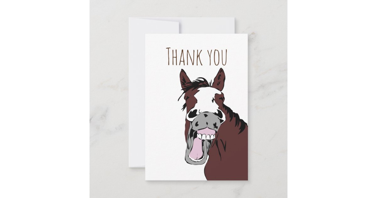 Thank You Watercolor Funny Horse Laugh Nature Art | Zazzle