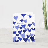 Thank you Watercolor Hearts – blue Card | Zazzle