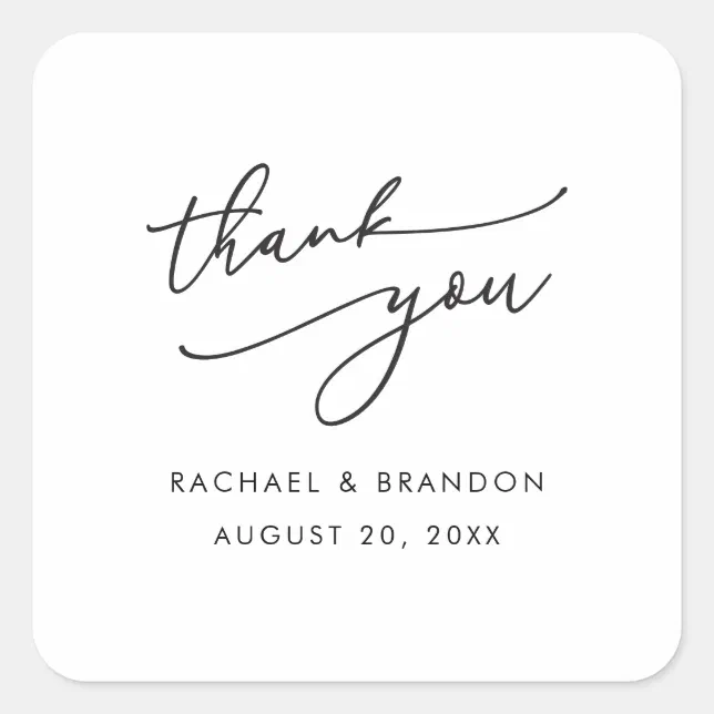 Thank You Wedding Party Favor Sticker Labels | Zazzle