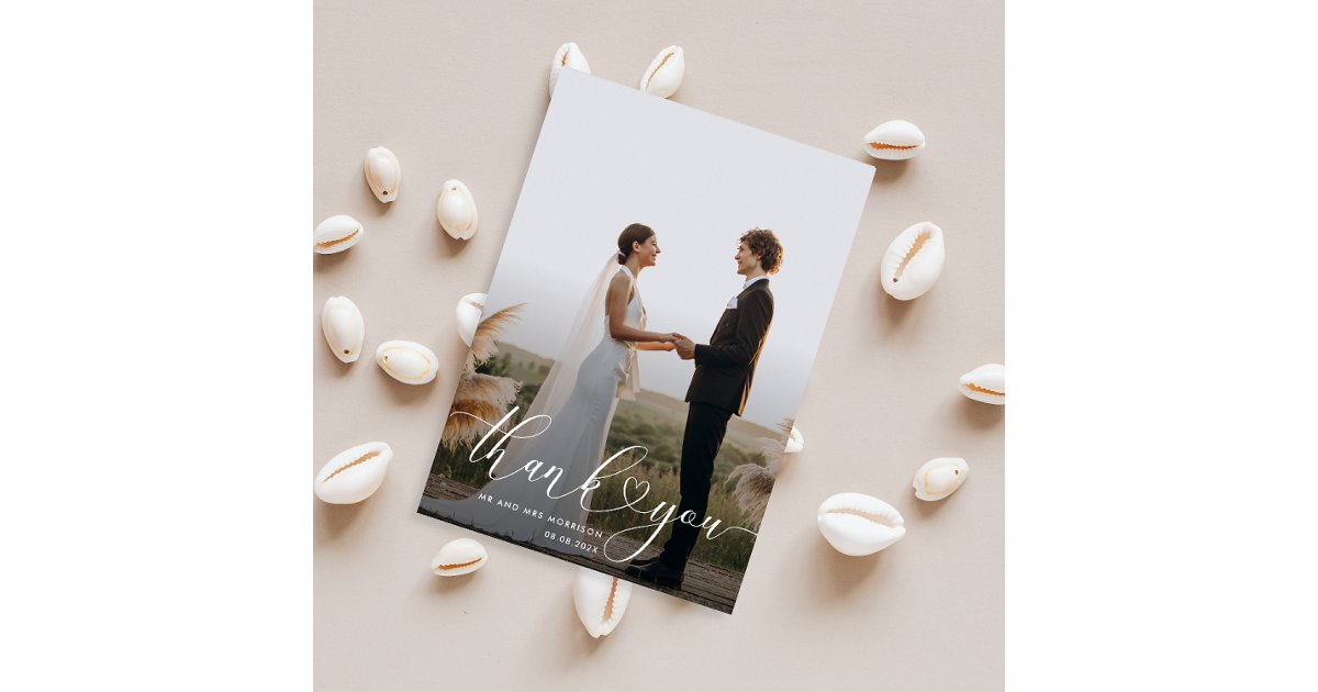 thank you wedding photo card | Zazzle