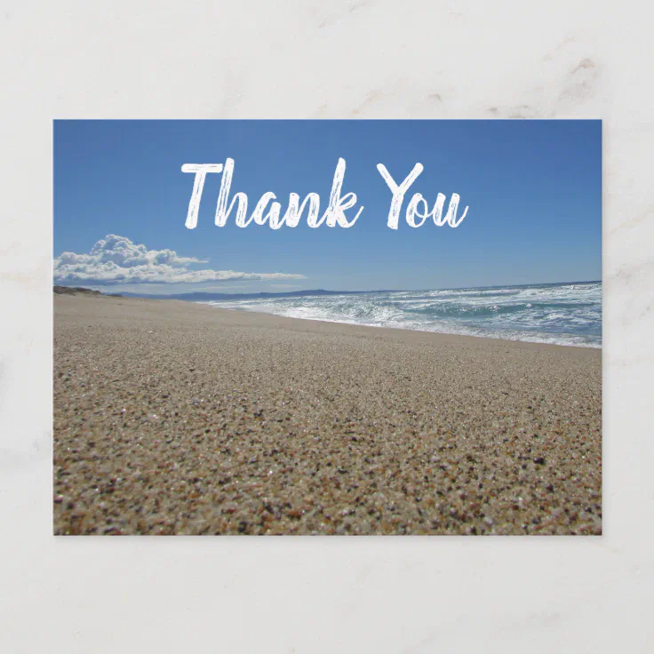 Thank You West Coast Blue Sky Beach Appreciation Postcard | Zazzle