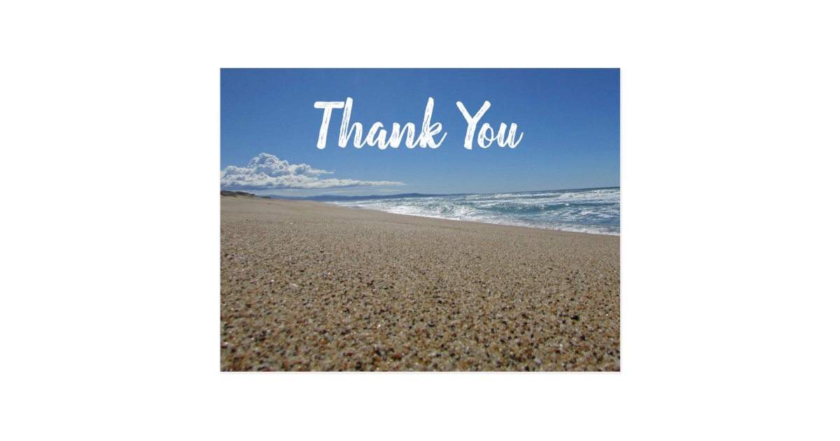 Thank You West Coast Blue Sky Beach Appreciation Postcard | Zazzle.com