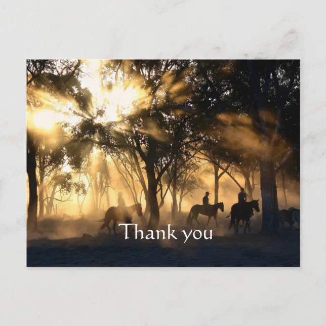 Thank you Western Cowboys Scripture Postcard | Zazzle