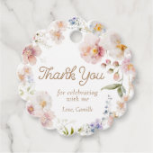 Thank you Wildflower Birthday Round Favor Tags | Zazzle
