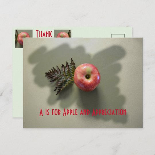 Thank You with an Apple Postcard | Zazzle.com