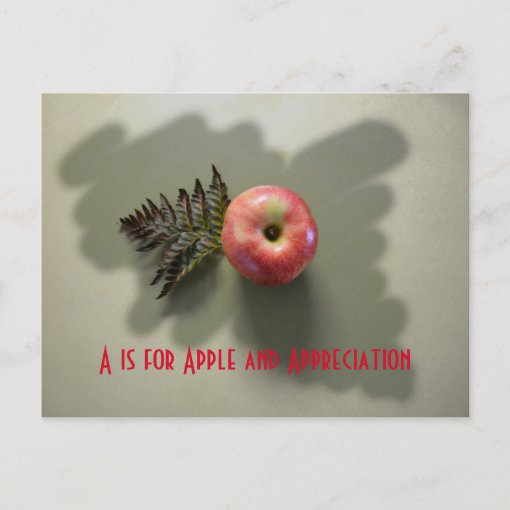 Thank You with an Apple Postcard | Zazzle