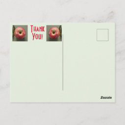 Thank You with an Apple Postcard | Zazzle