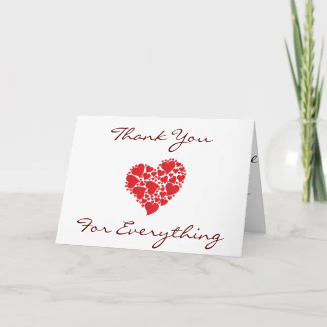 "THANK YOU" WITH HEARTFELT MESSAGE THANK YOU CARD | Zazzle