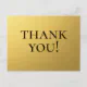 Thank you word on gold background postcard | Zazzle