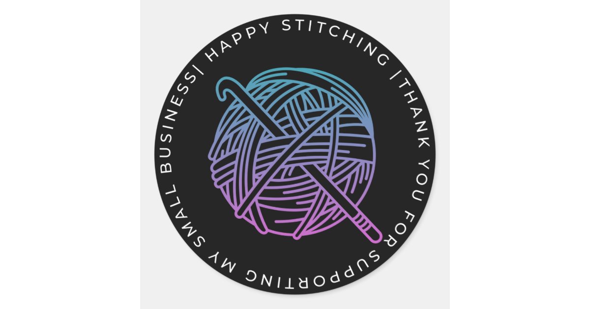 THANK YOU YARN STICKERS | Zazzle