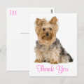Thank You Yorkshire Terrier Puppy Dog Postcard | Zazzle