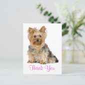 Thank You Yorkshire Terrier Puppy Dog Postcard | Zazzle