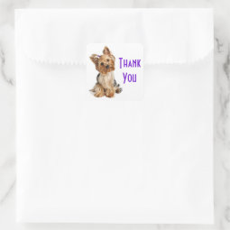 Thank You Yorkshire Terrier Puppy Dog Stickers | Zazzle