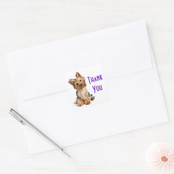 Thank You Yorkshire Terrier Puppy Dog Stickers | Zazzle