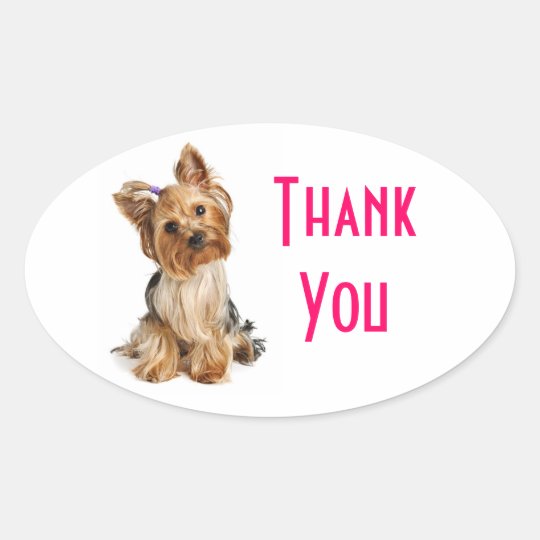 Thank You Yorkshire Terrier Puppy Dog Stickers | Zazzle.com