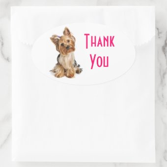 Thank You Yorkshire Terrier Puppy Dog Stickers | Zazzle