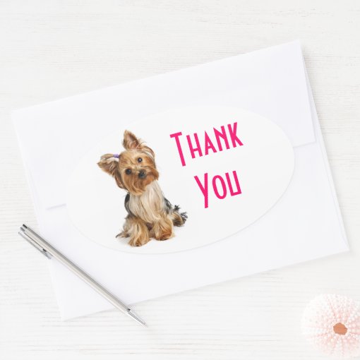 Thank You Yorkshire Terrier Puppy Dog Stickers | Zazzle