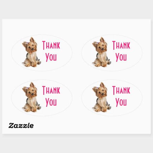 Thank You Yorkshire Terrier Puppy Dog Stickers | Zazzle