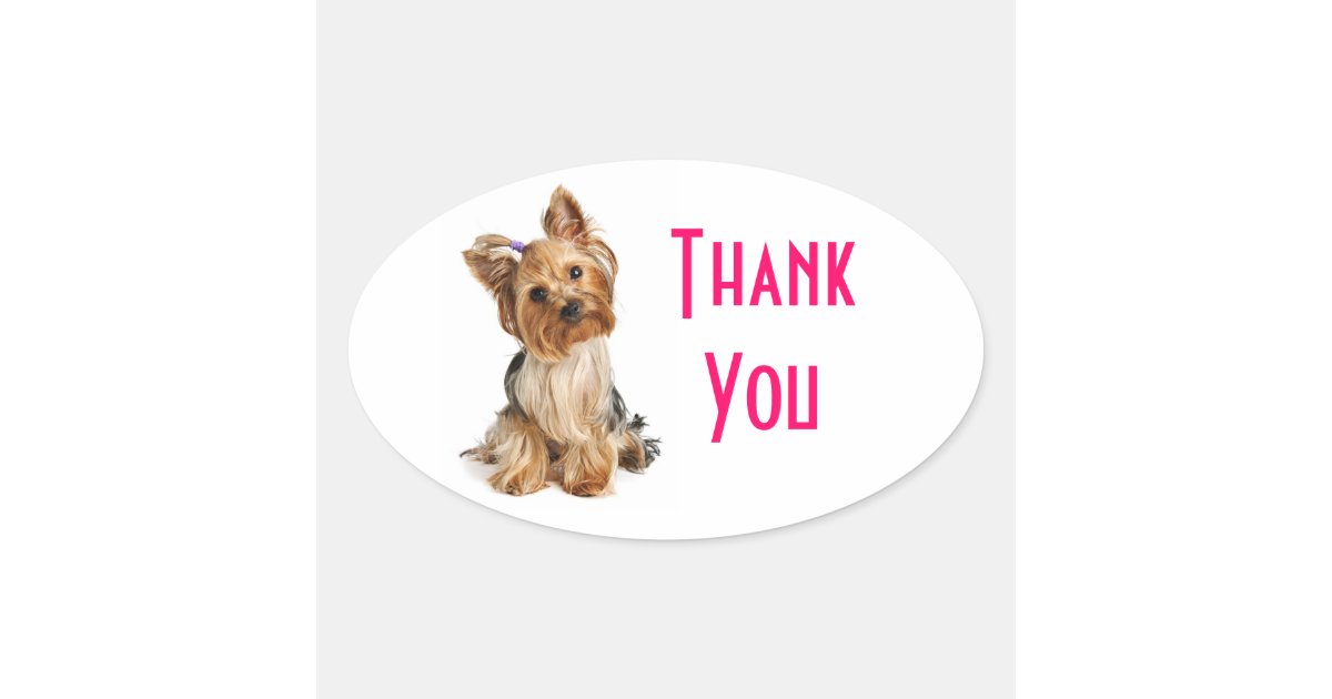 Thank You Yorkshire Terrier Puppy Dog Stickers | Zazzle