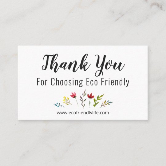 Thank You Zero Waste Eco Friendly Handmade Business Card | Zazzle.com