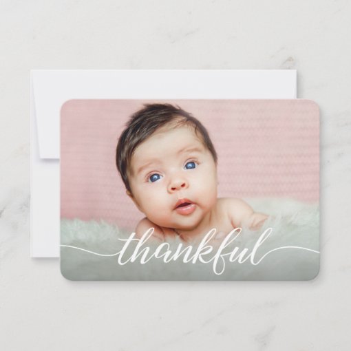 Thankful Baby Girl Photos Pink Baby shower Invitation | Zazzle