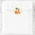 Thankful Dogs Thanksgiving Harvest Pumpkins Classic Round Sticker | Zazzle