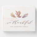 Thankful fall leaves personalized wooden box sign | Zazzle