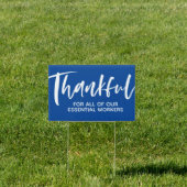 Thankful for essential workers yard sign | Zazzle