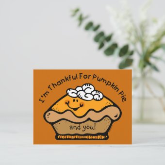 Thankful For Pie Custom Postcard | Zazzle