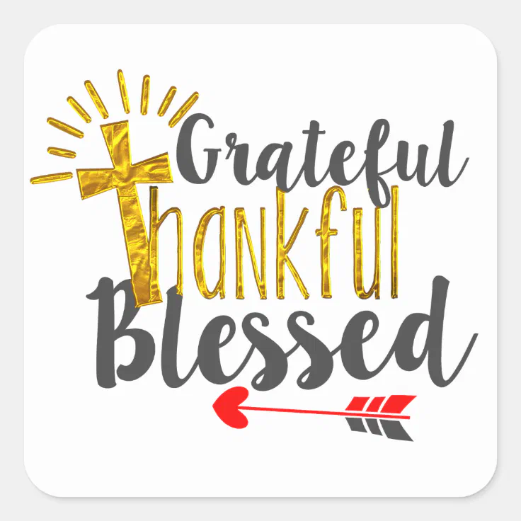 thankful grateful Blessed christian Easter Square Sticker | Zazzle